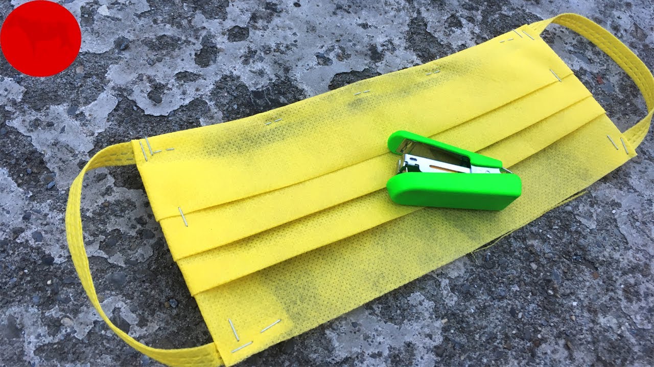Make an Emergency Mask with Stapler & Cloth Bag - YouTube