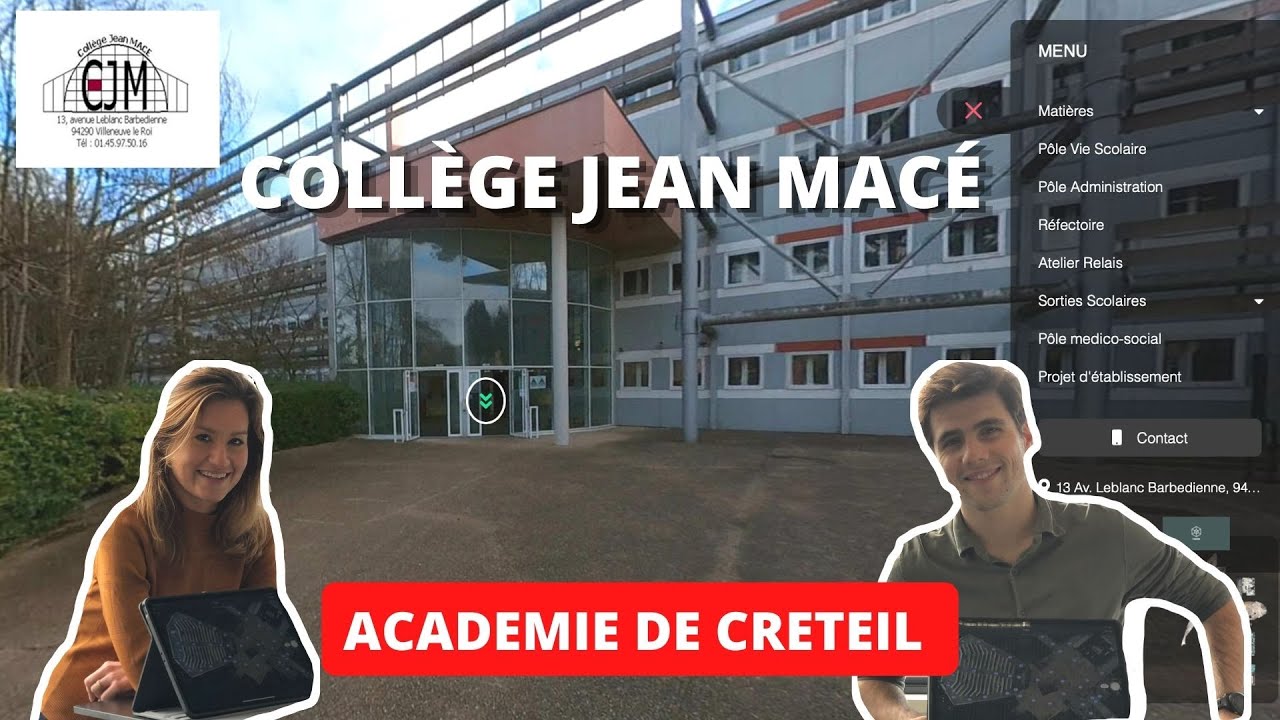 VISITE VIRTUELLE : COLLEGE JEAN MACÉ (ACADEMIE CRETEIL) - YouTube