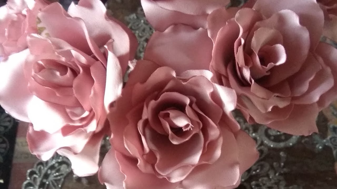 Bunga mawar dari kain satin - YouTube