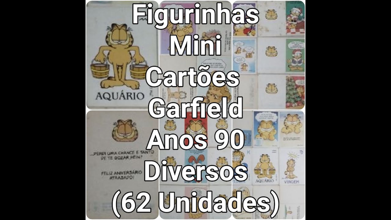 Figurinhas, Mini Cartões do Garfield Antigos (Anos 90) - 62 Unidades ...