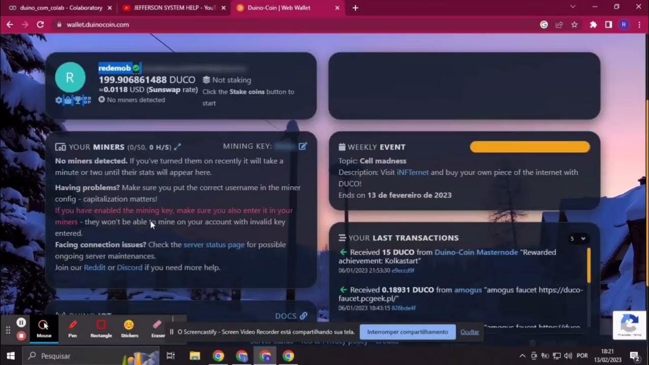 DUINO COIN COMO MINERAR NAS Nuvens . MINERANDO DUINO COIN NO COLAB - YouTube