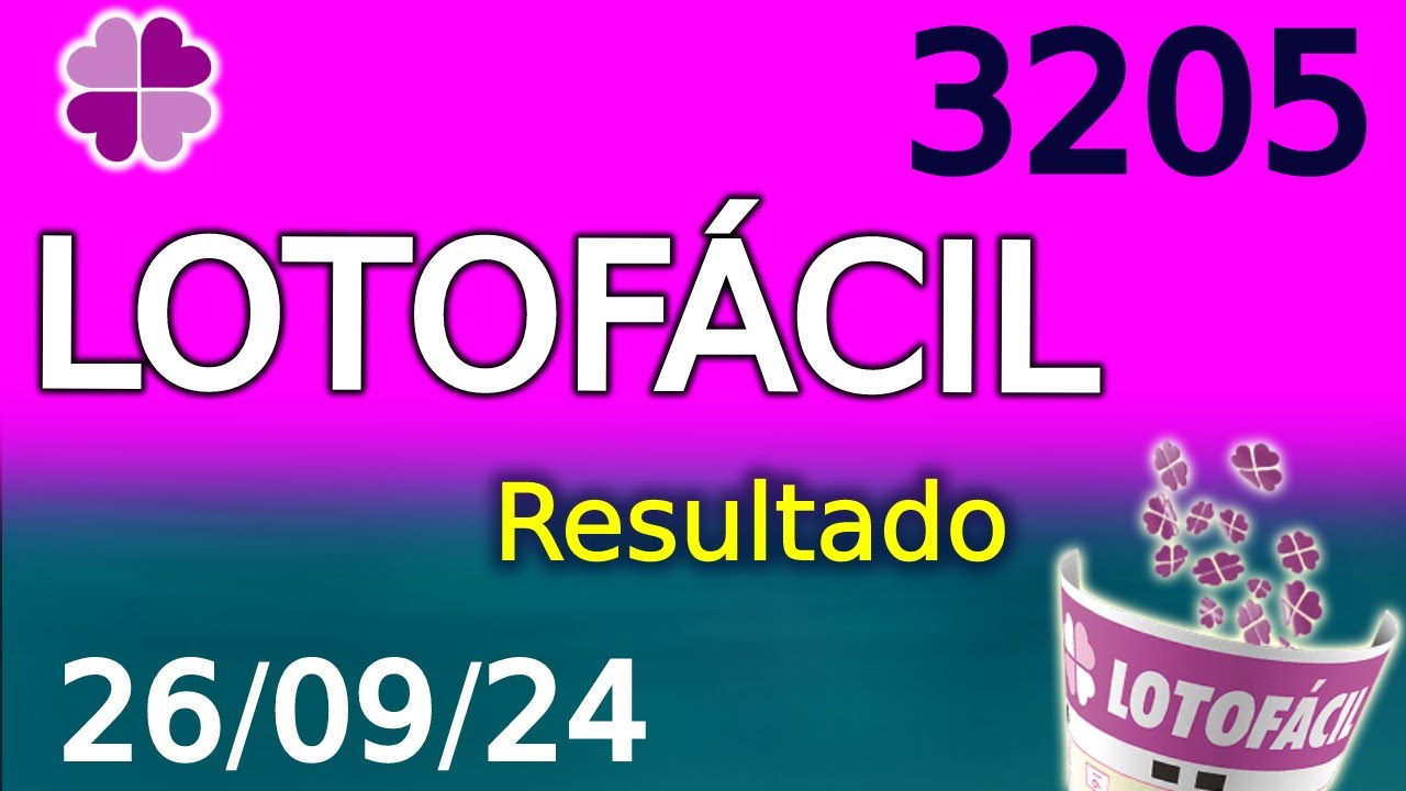 Resultado Lotofacil 3205 | lotofacil conc3205 dia 26/09 - YouTube