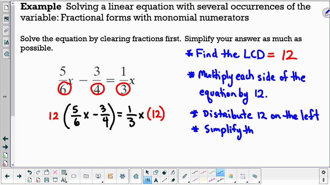 Slide 4 Clearing Fractions with monomial numerators - YouTube