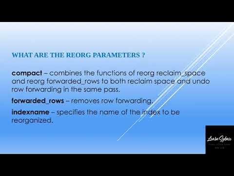 Sybase What are the reorg parameters - YouTube