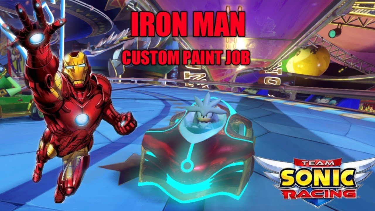 IRON MAN CUSTOM PAINT JOB TEAM SONIC RACING - YouTube