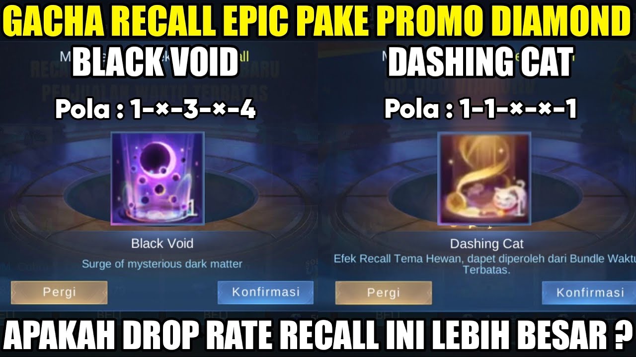 TEST DROP RATE RECALL BLACK VOID DAN RECALL DASHING CAT 1 DIAMOND 2024 ...