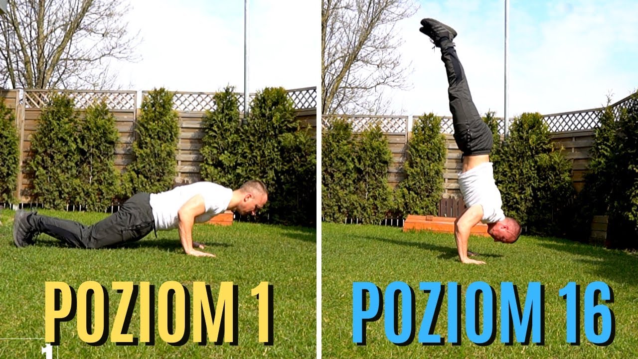 POMPKI STOJĄC NA RĘKACH OD PODSTAW *super siła i kontrola nad ciałem ...