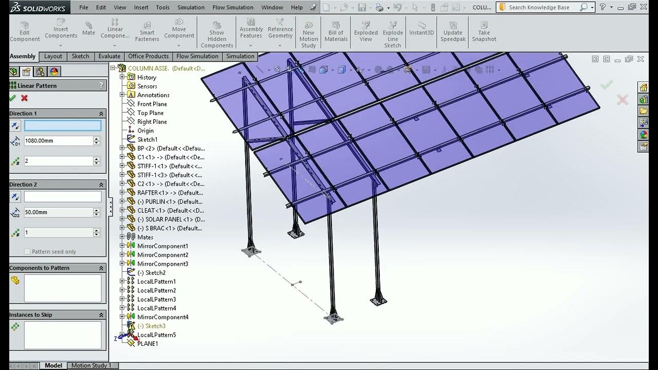 Complete solar structure design for solid model solar panel structure ...