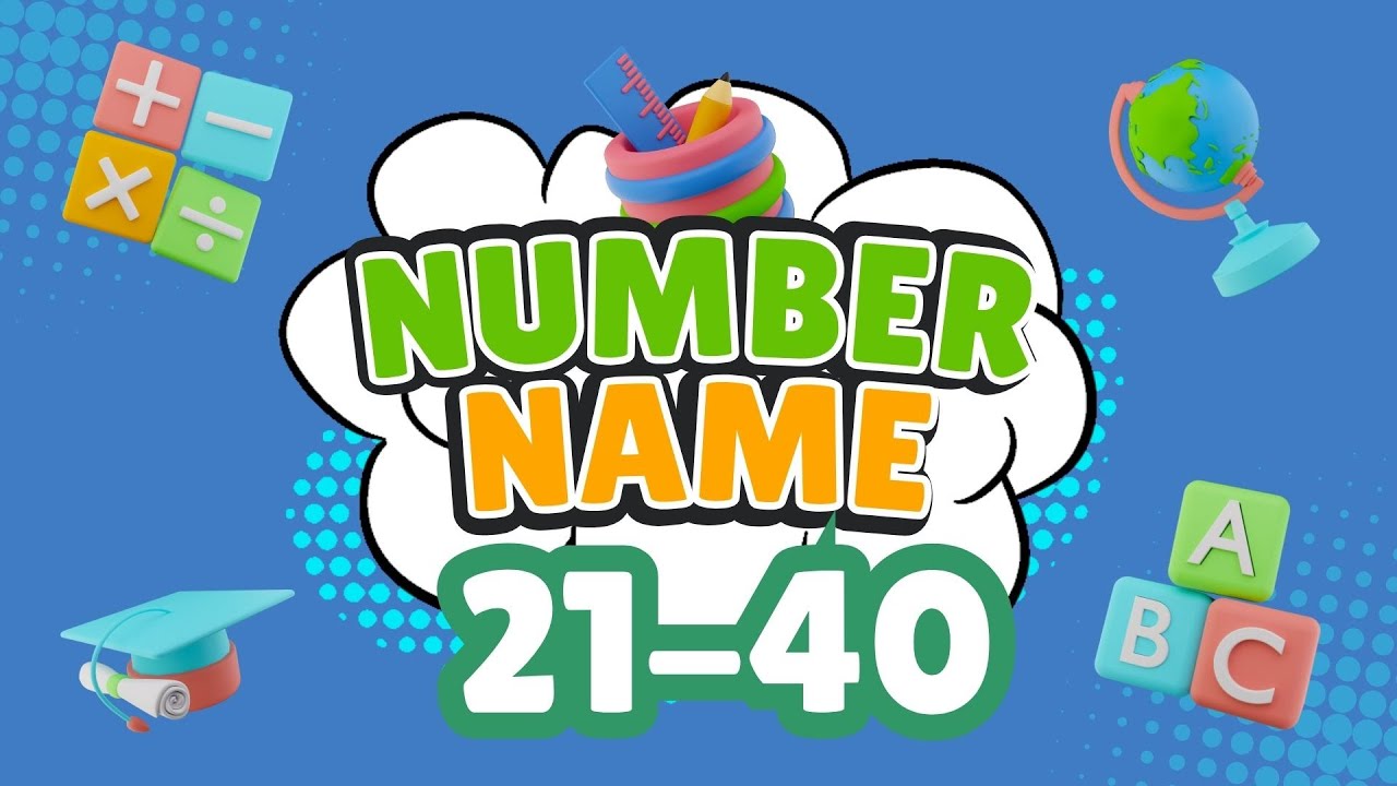Numbers 21 to 40 with Spelling In English | Fun and Easy Number Names ...