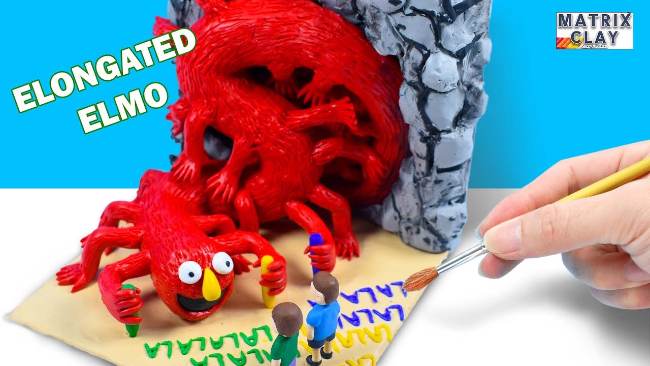 How To Make ELONGATED ELMO - Monster Elmo Sesame Street With Clay - YouTube
