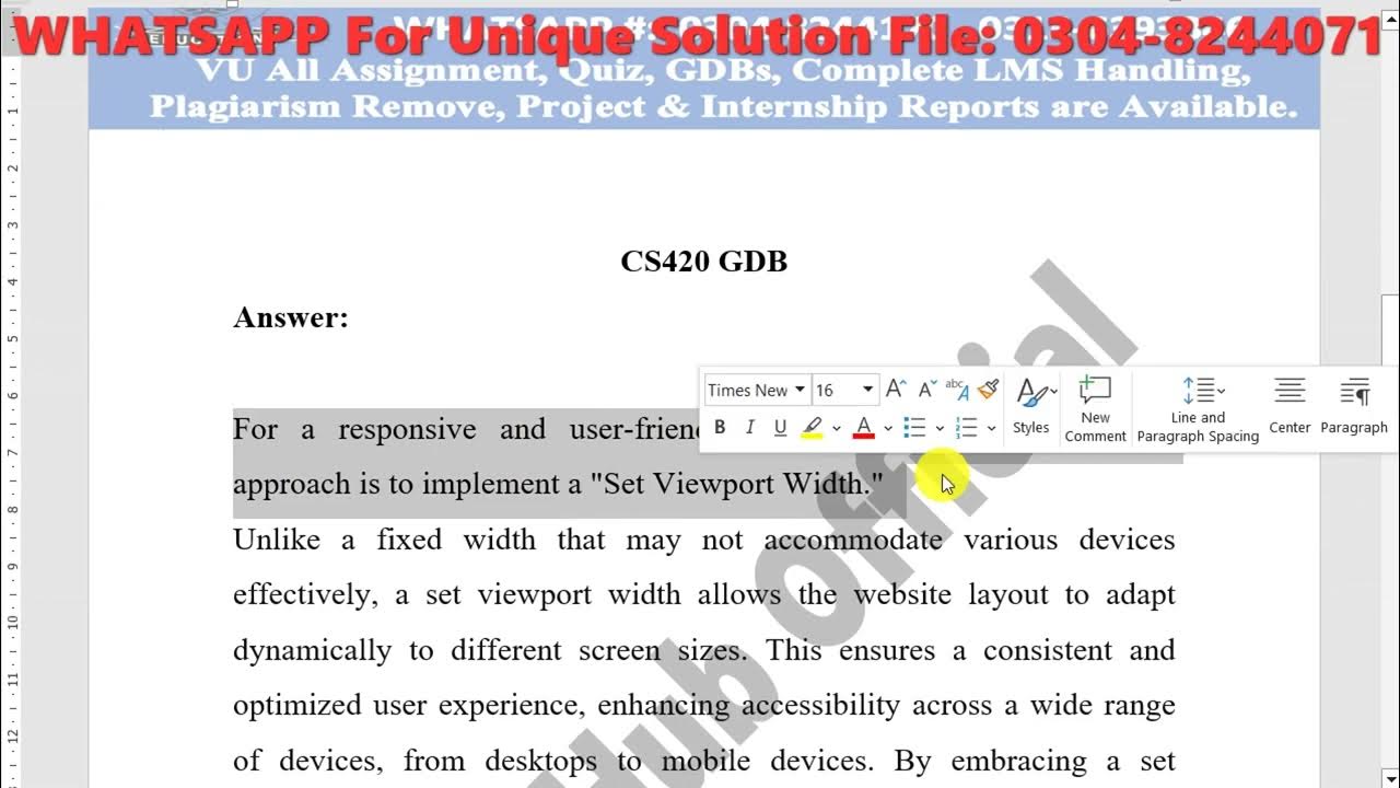 CS420 GDB Solution Fall 2023 By Study Hub Official - YouTube