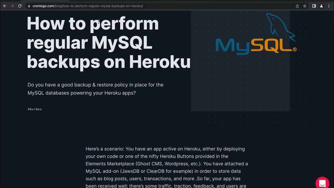 How to perform scheduled MySQL backups on Heroku - YouTube