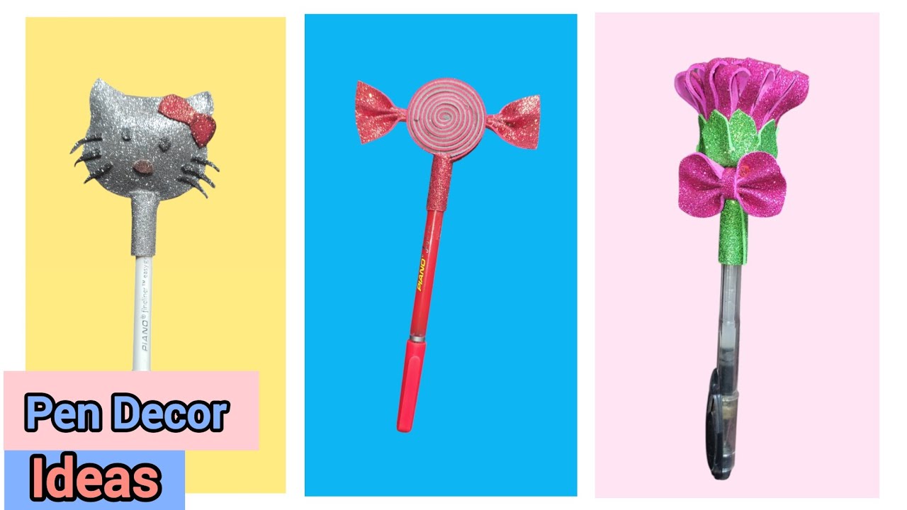I Made Three Pen Topper | Pencil Decor Ideas | Pencil Topper Craft ...