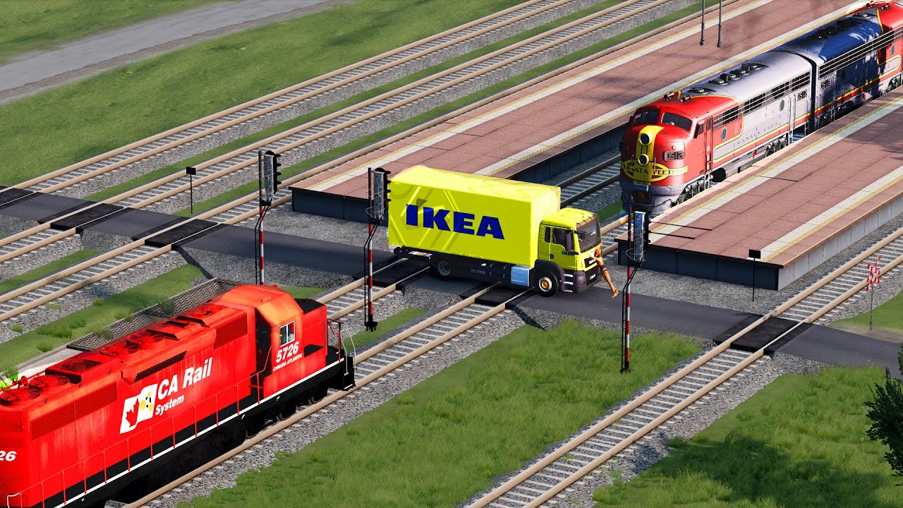 NO Brakes NO Control Trains Disasters BEAMNG DRIVE - YouTube