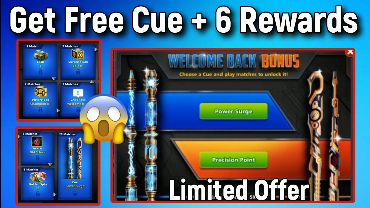 8 Ball Pool Free Rewards | Welcome Back Bonus In 8 Ball Pool | Get Free ...