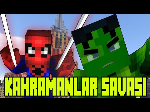 Minecraft Süper Kahraman Savaşları [ Spider-Man vs Hulk ]