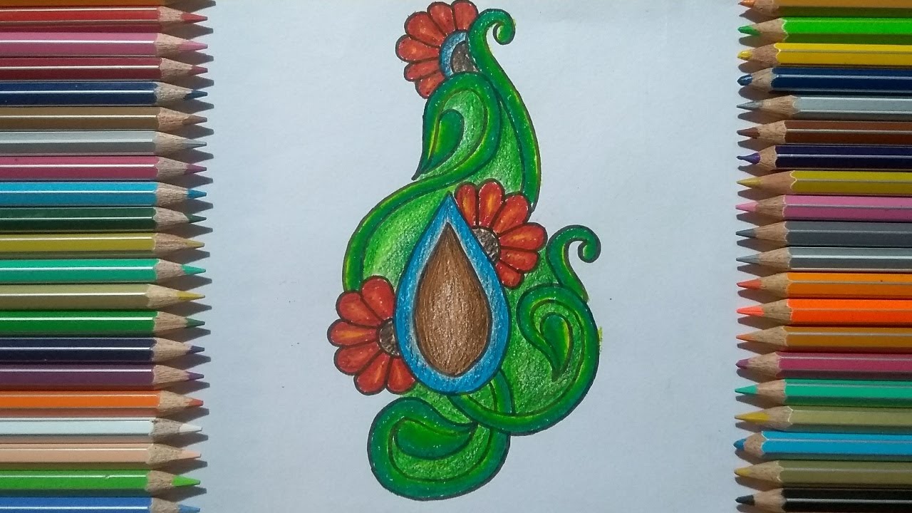 HOW TO DRAW EASY DESIGN\\ COLOUR PENCIL DREAWING - YouTube