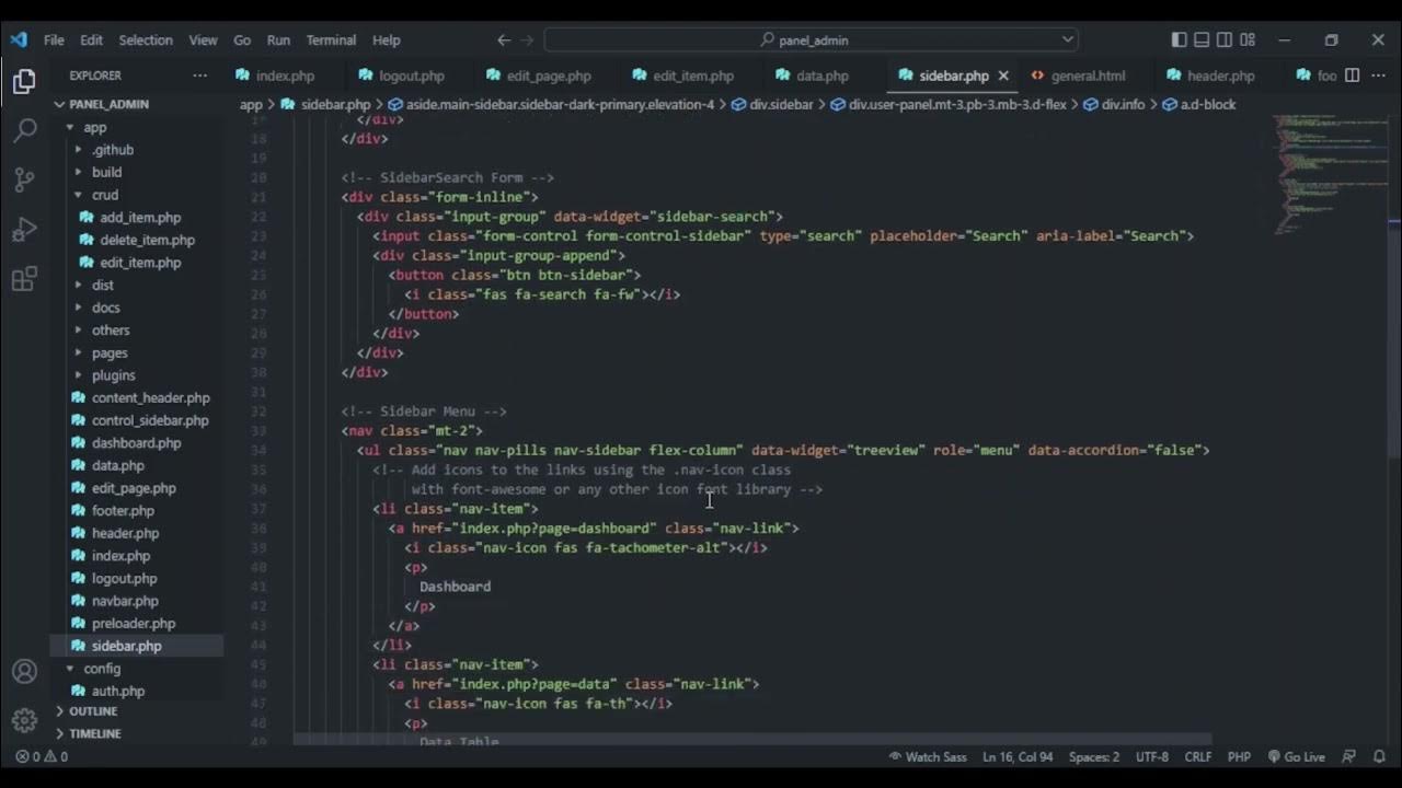 Simple Crud System with PHP & ADMINLTE | Create Logout Function & Session Destroy #9 - YouTube