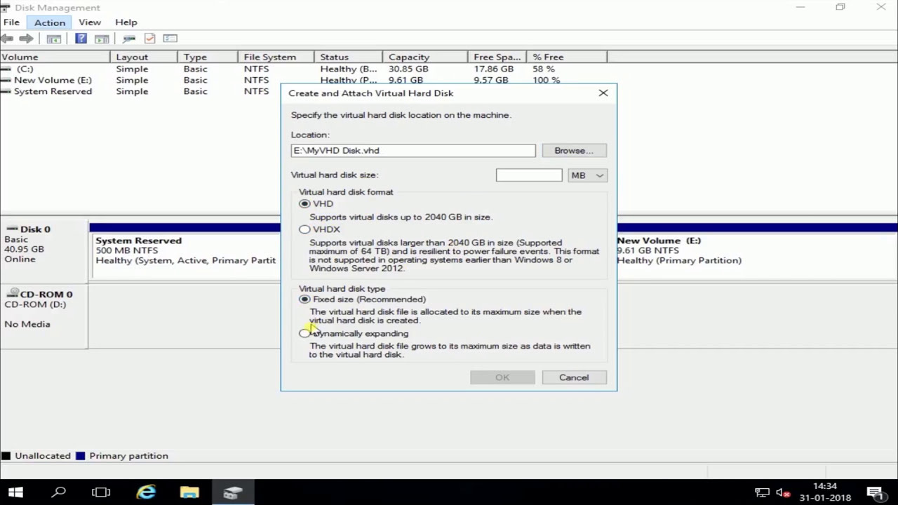 How to Create VHD Disk Windows Server 2016,Windows Server 2019,VHD Disk ...