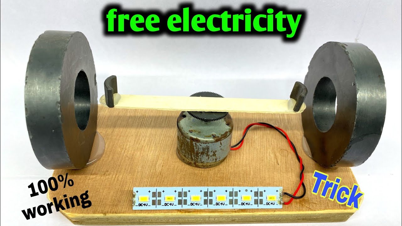 How To Generate Free Electricity Generator With Two Magnet and Dc Motor ...