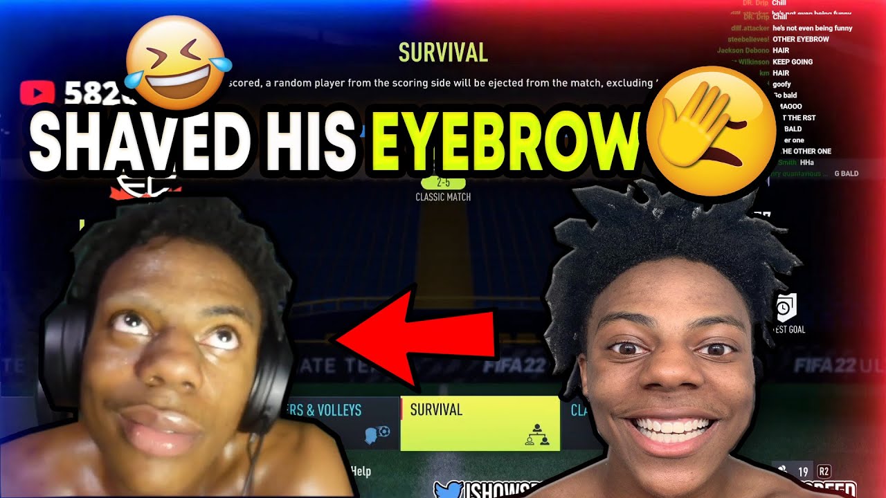 iShowSpeed Shaves his *EYEBROW* After loosing in FIFA! 🤣😂 - YouTube