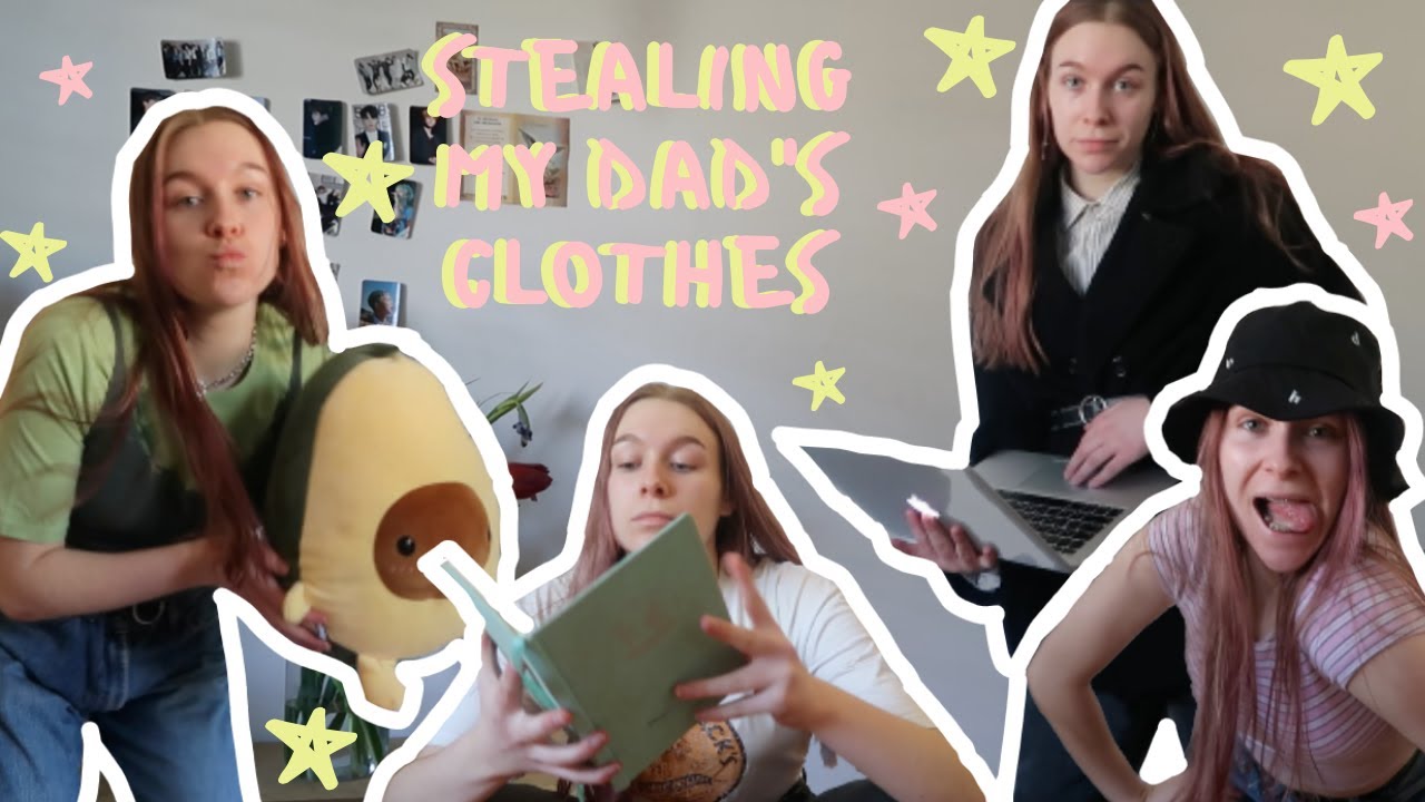 stealing and styling my step-dad's clothes | a lookbook i guess? - YouTube