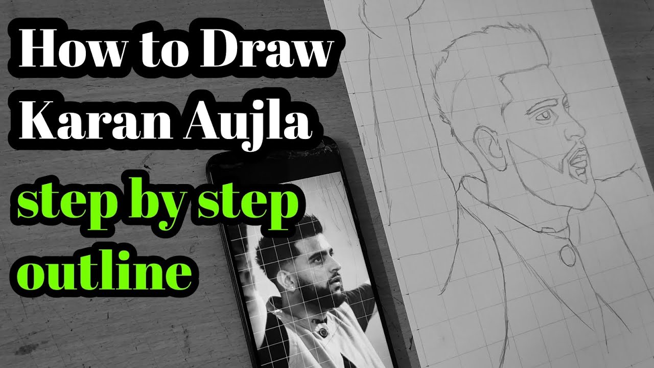 How To Draw Karan Aujla (full outline) #tutorial #karanaujla #sketching ...