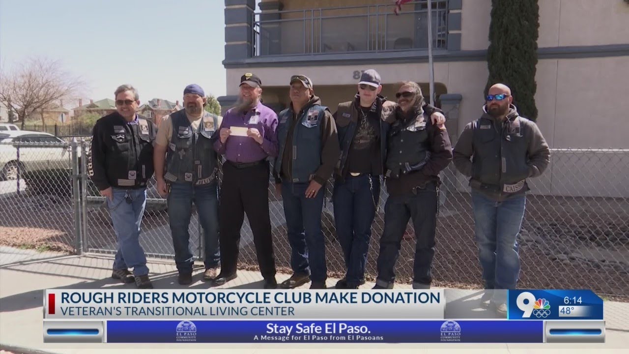 Rough Riders Motorcycle Club makes donation help veterans - YouTube