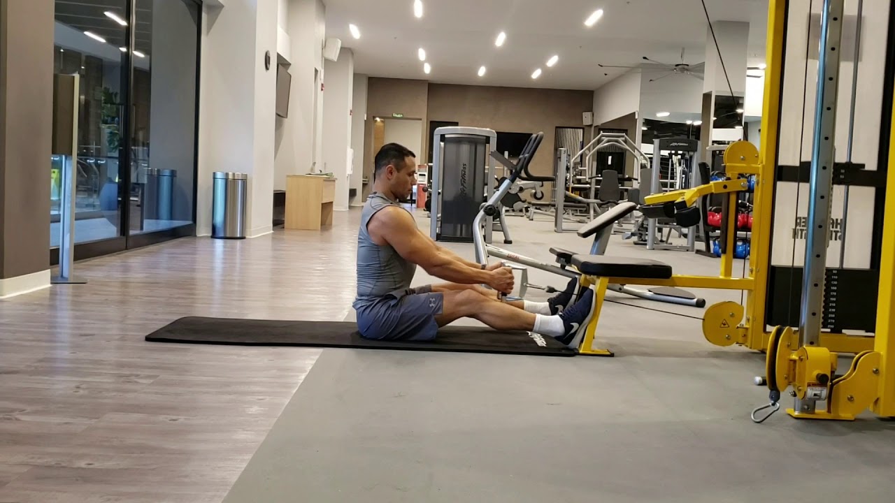 Remo sentado con cable para espalda (Hammer) - YouTube