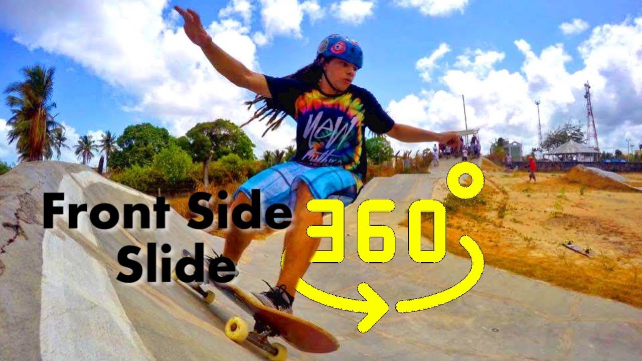COMO FAZER 360 FRONTSIDE SLIDE - YouTube