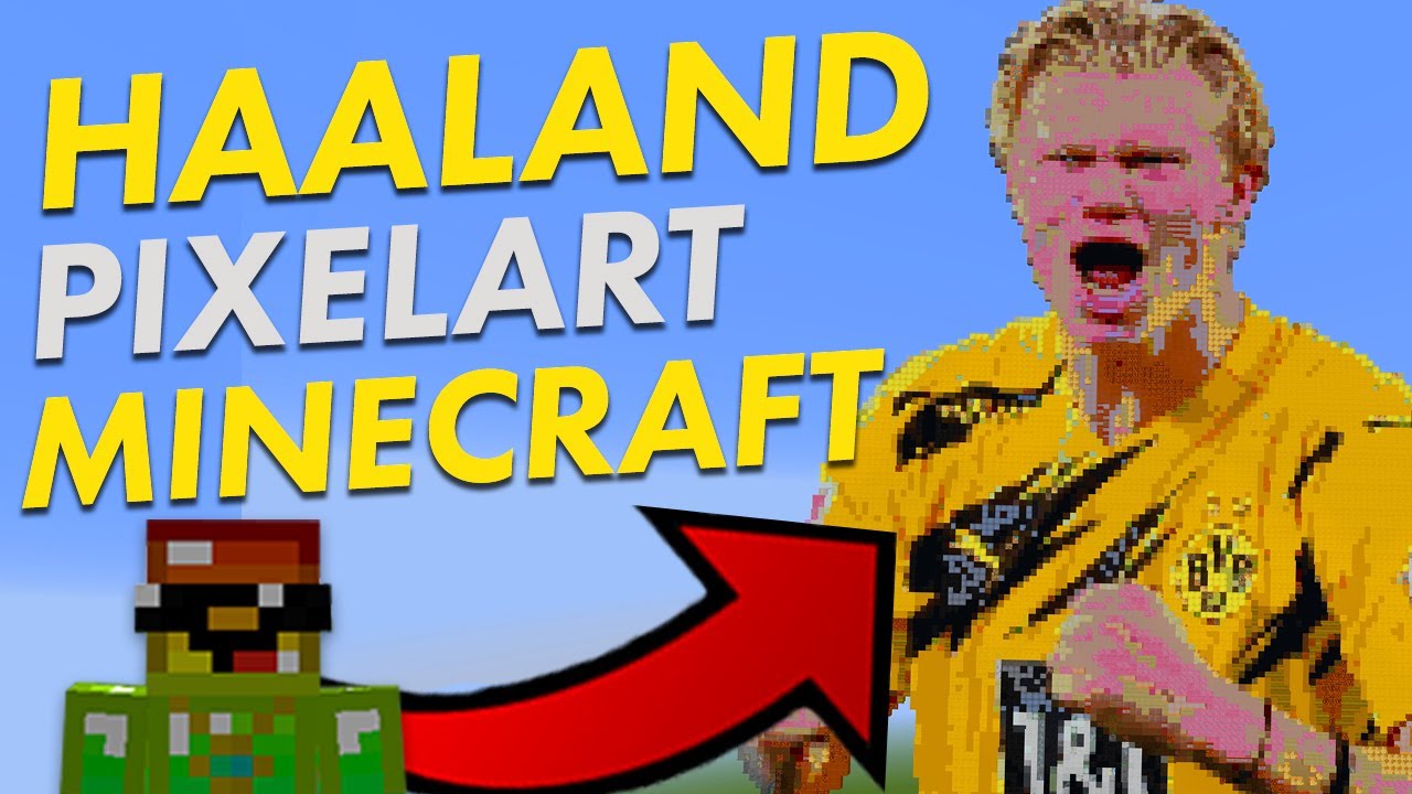 Minecraft: PIXELART DO HAALAND NO MINECRAFT | ANIMAÇÃO MINECRAFT - YouTube