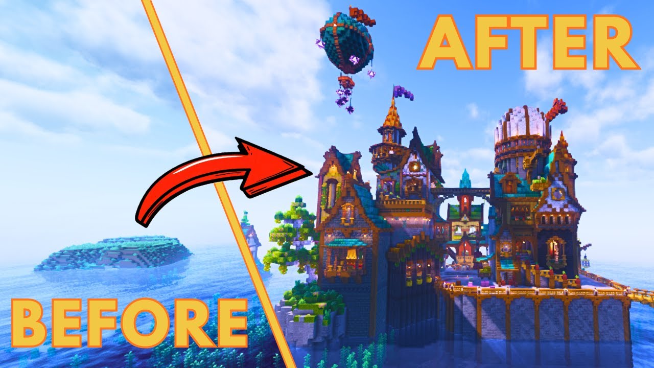 I Transformed a Tiny Island into My First Minecraft MEGABASE - YouTube