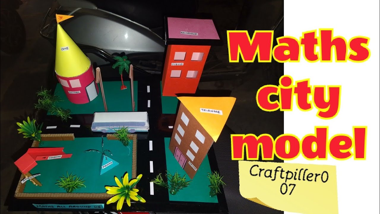 Maths city model school project #mathcity #geometricalcity #citymodel # ...