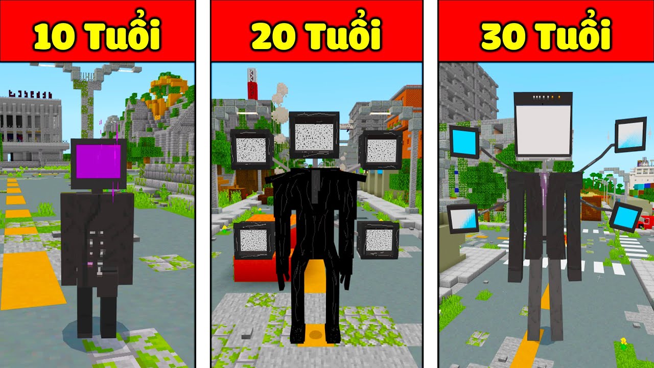 JAYGRAY THÍ NGHIỆM THÀNH CÔNG GIA ĐÌNH TV MAN TRONG MINECRAFT*SLENDER ...