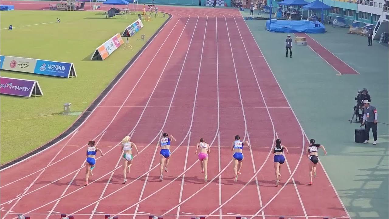 2025 KBS배 전국육상 여대일100m 준결승2조 - YouTube