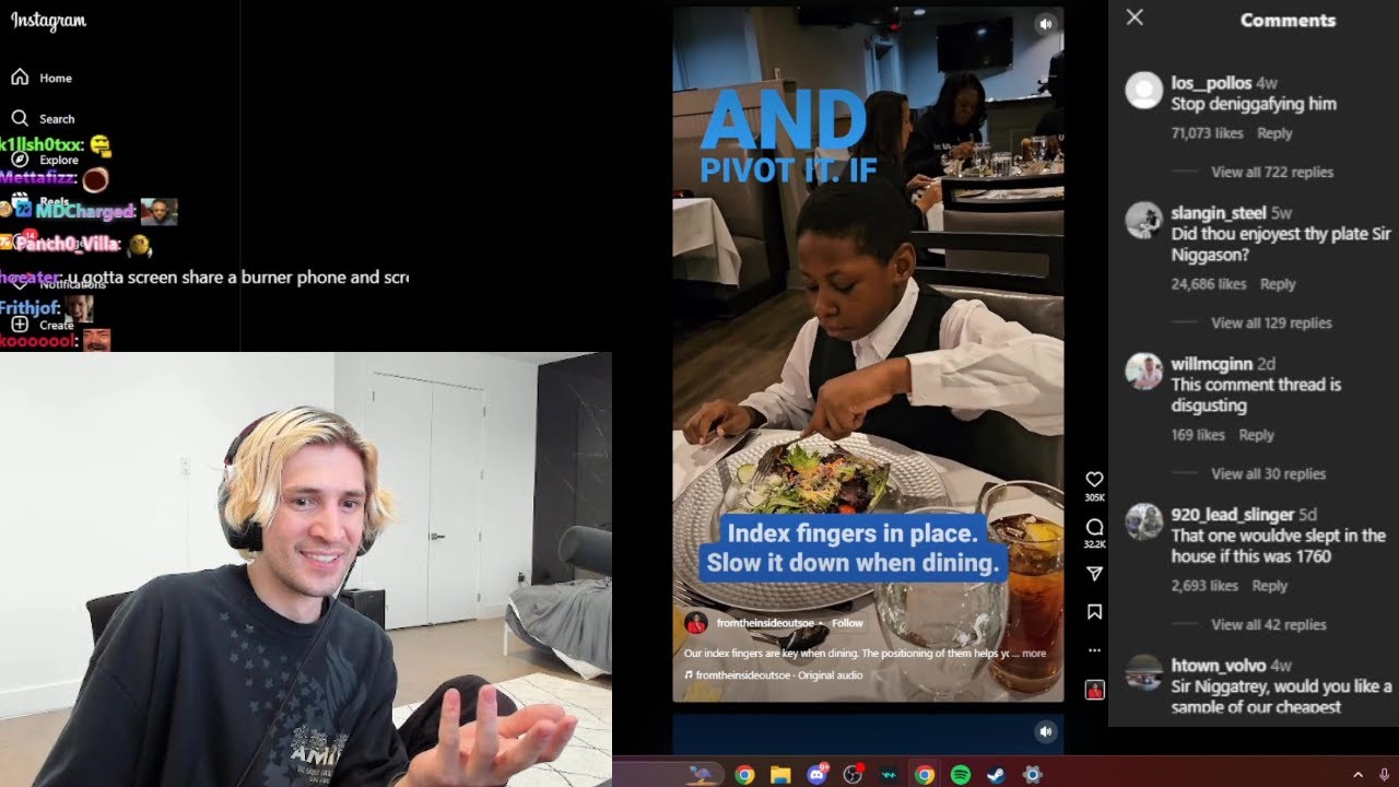 xQc Regrets reading Instagram Reels Comments - YouTube