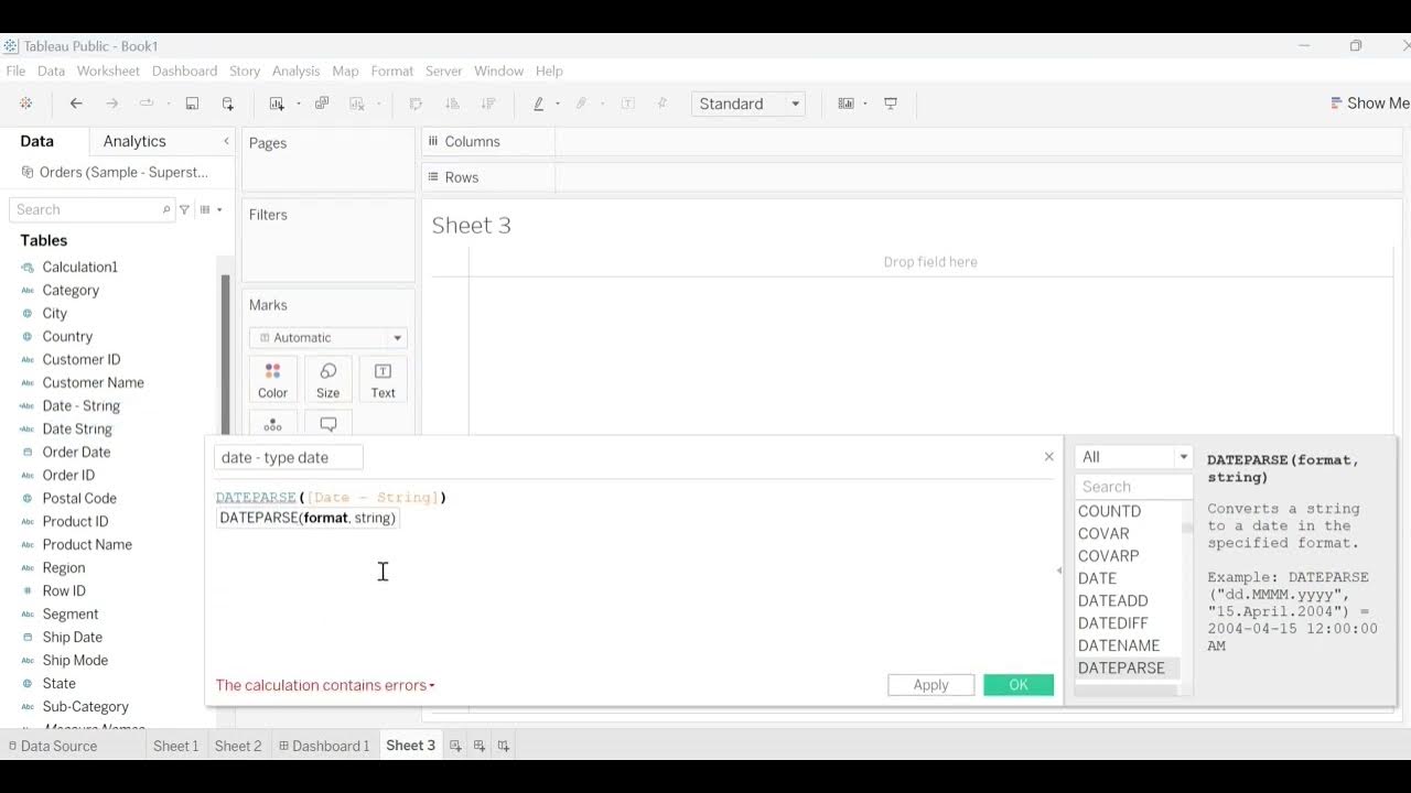 How to convert String into Date Tableau - YouTube