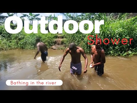 How African Boys Bath in the river - YouTube