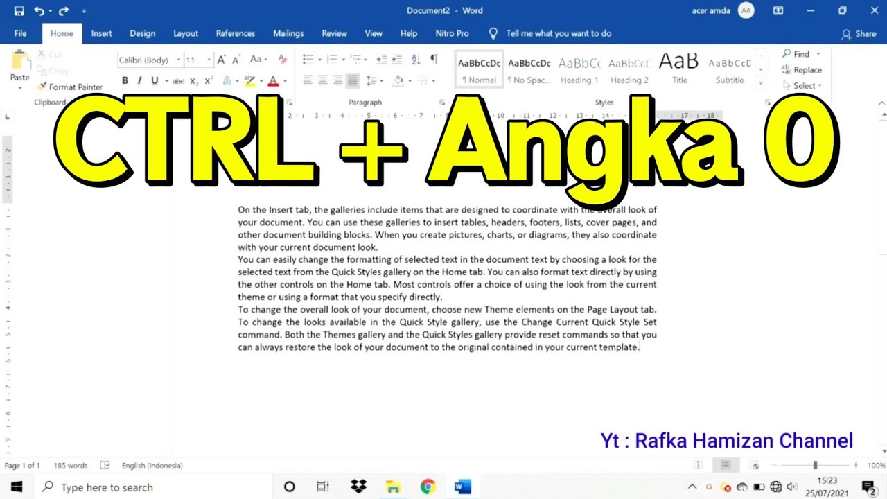 CTRL + 0 di Ms. Word - YouTube