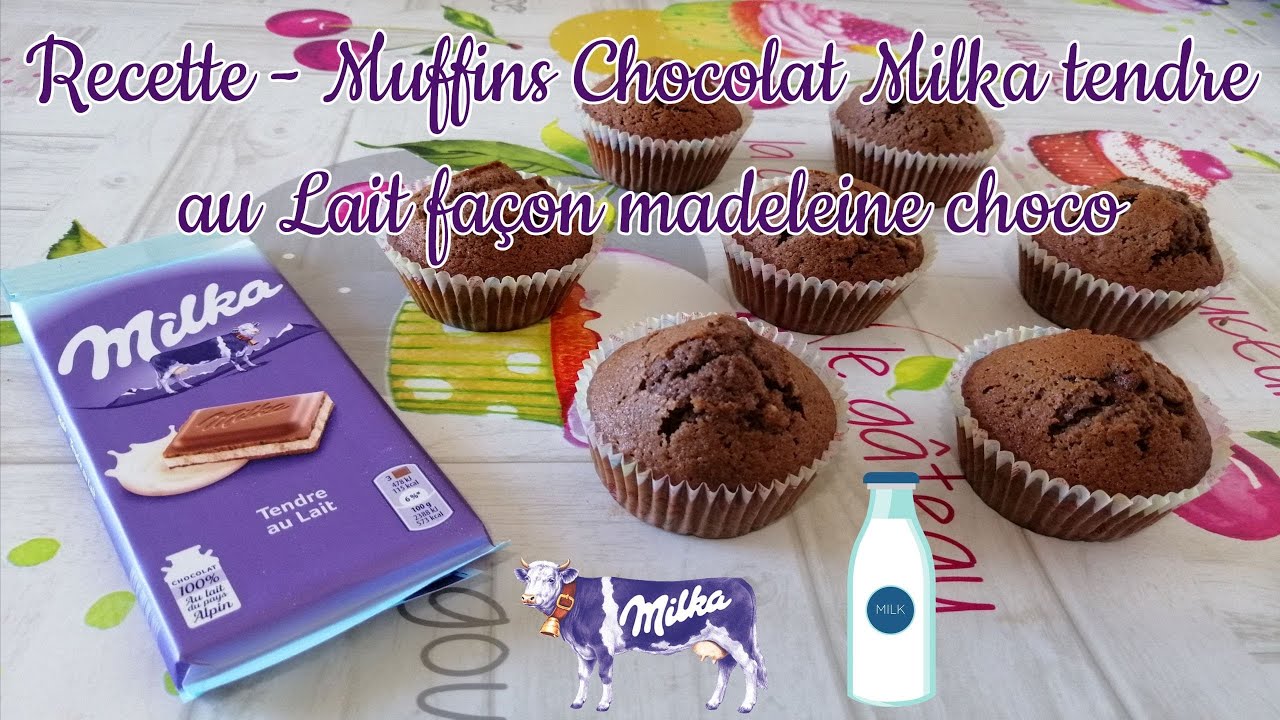 Recette - Muffins Chocolat Milka Tendre au Lait façon Madeleine choco ...