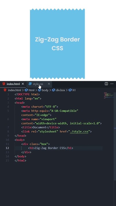 Zig Zag Border CSS⚡ #shorts #css #programming #coding #code #cssanimation #css3 - YouTube