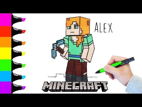 Coloring Minecraft Alex I Fun coluring for kids - YouTube