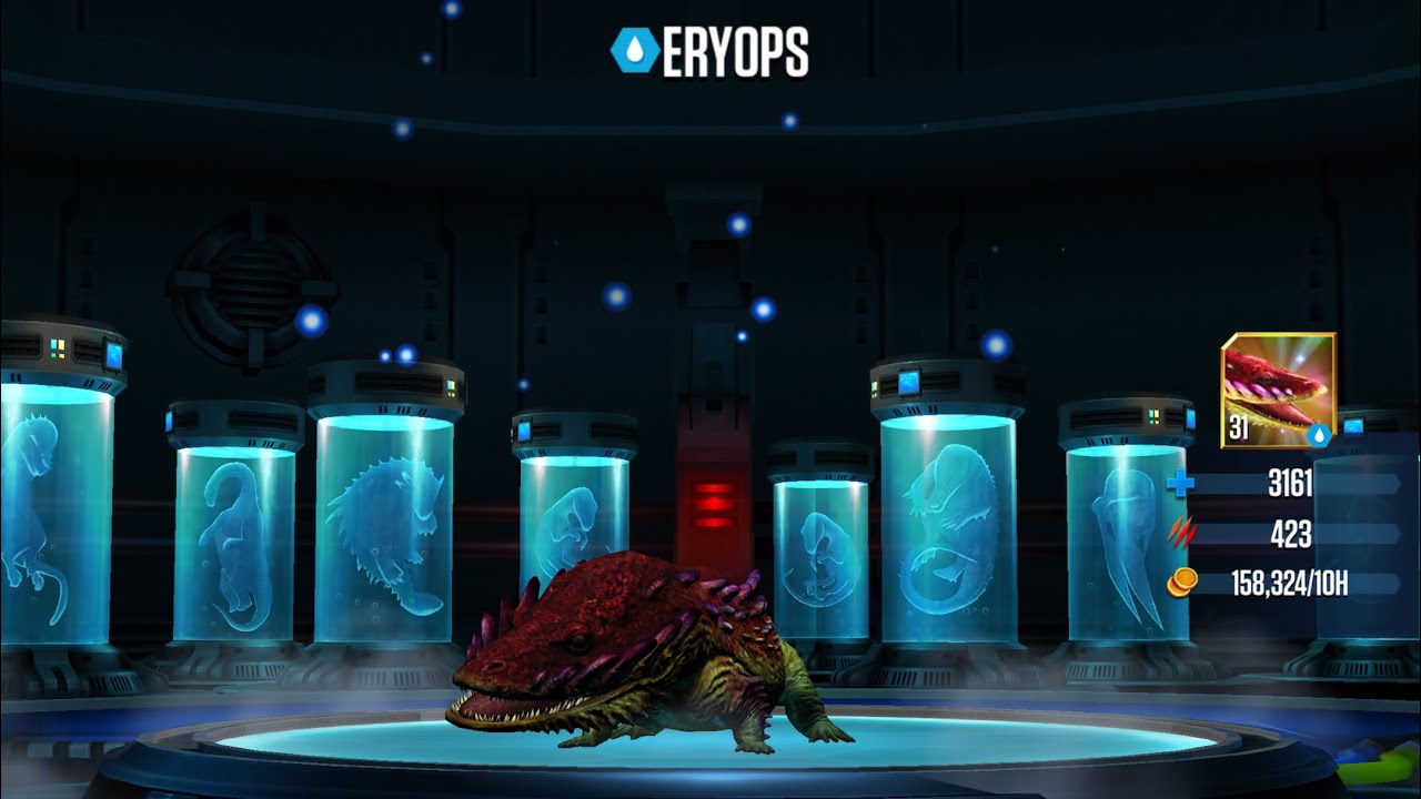 Eryops Level 31 Unlocked | Jurassic World the game - YouTube