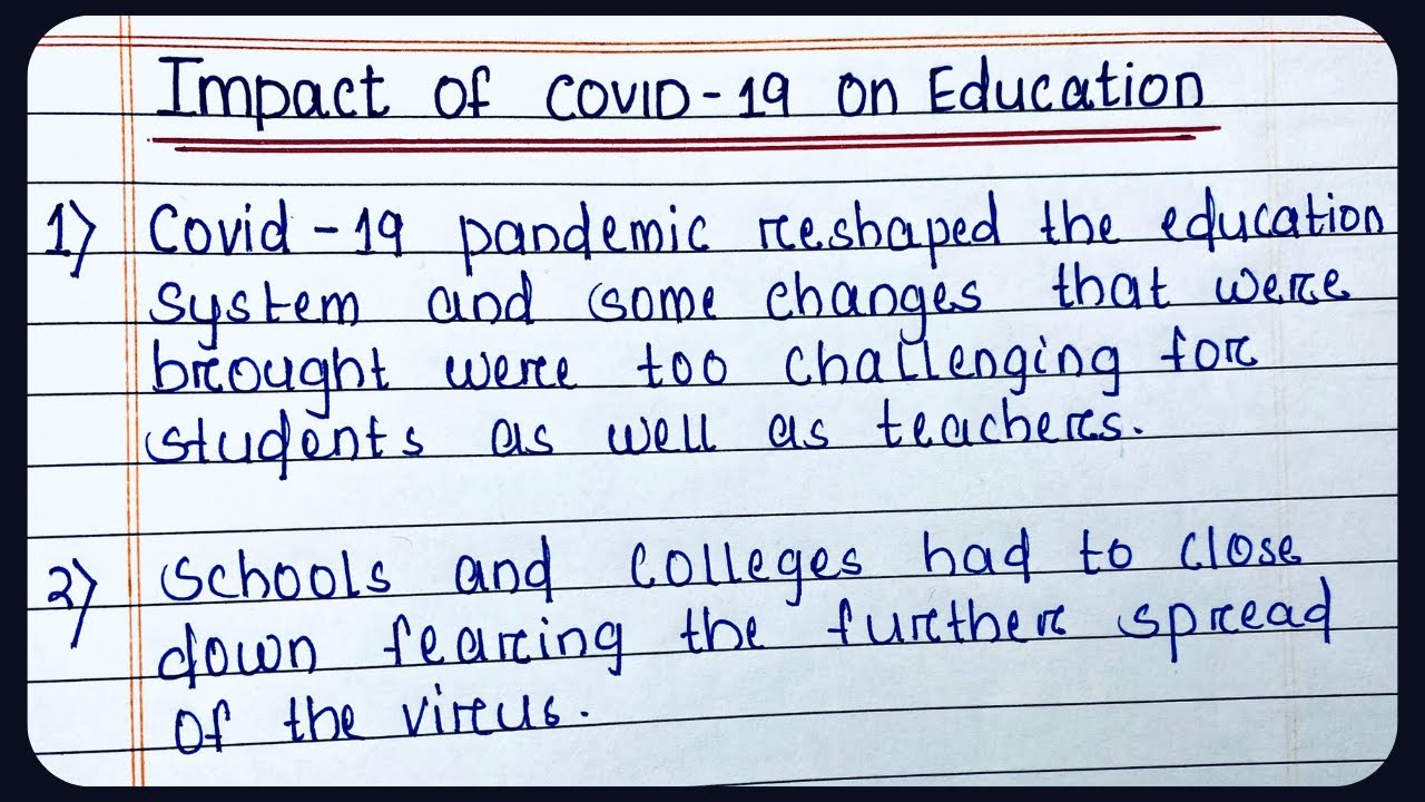 Essay on Impact of Covid-19 on education | Impact of lockdown on ...