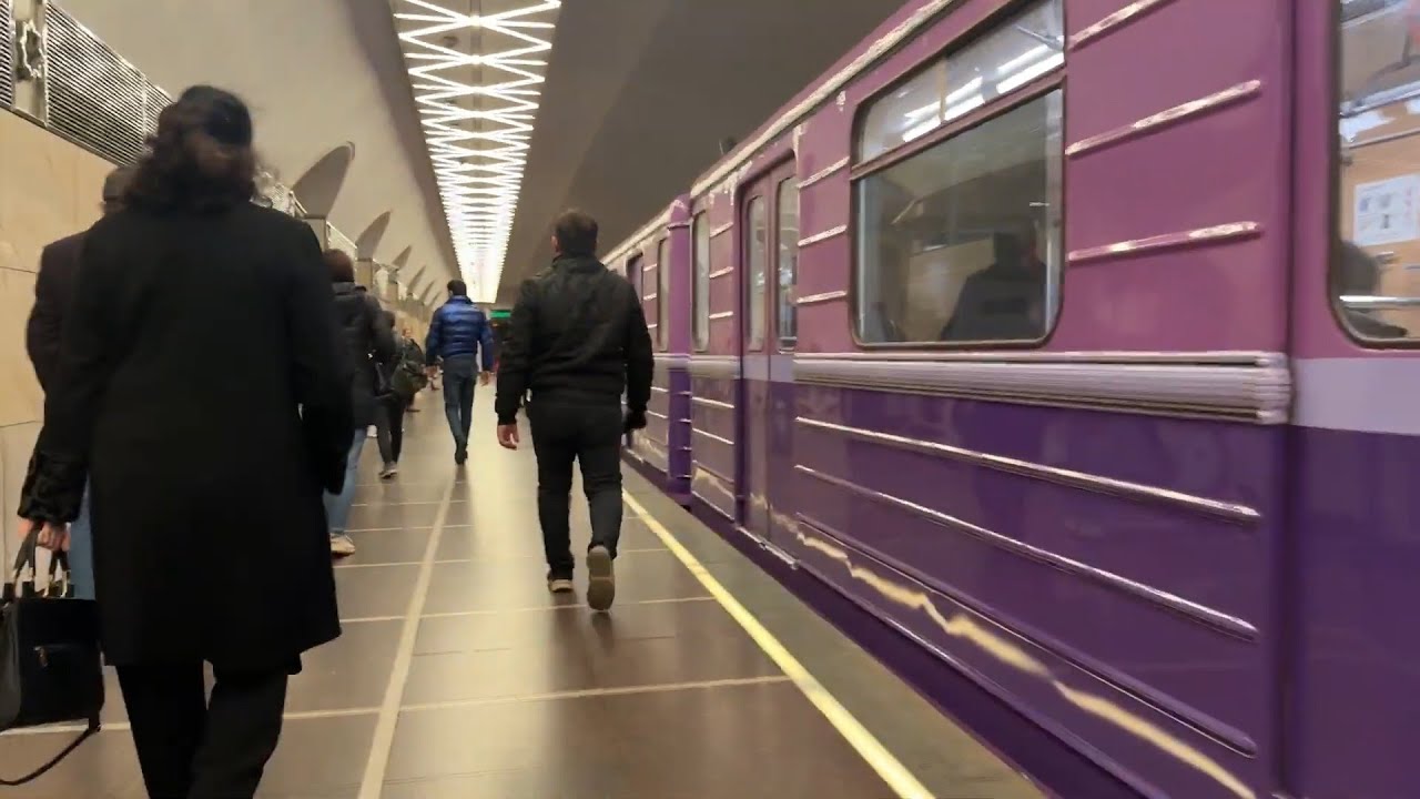 Travel by Metro Train in Azerbaijan | Beautiful Metro station in the ...