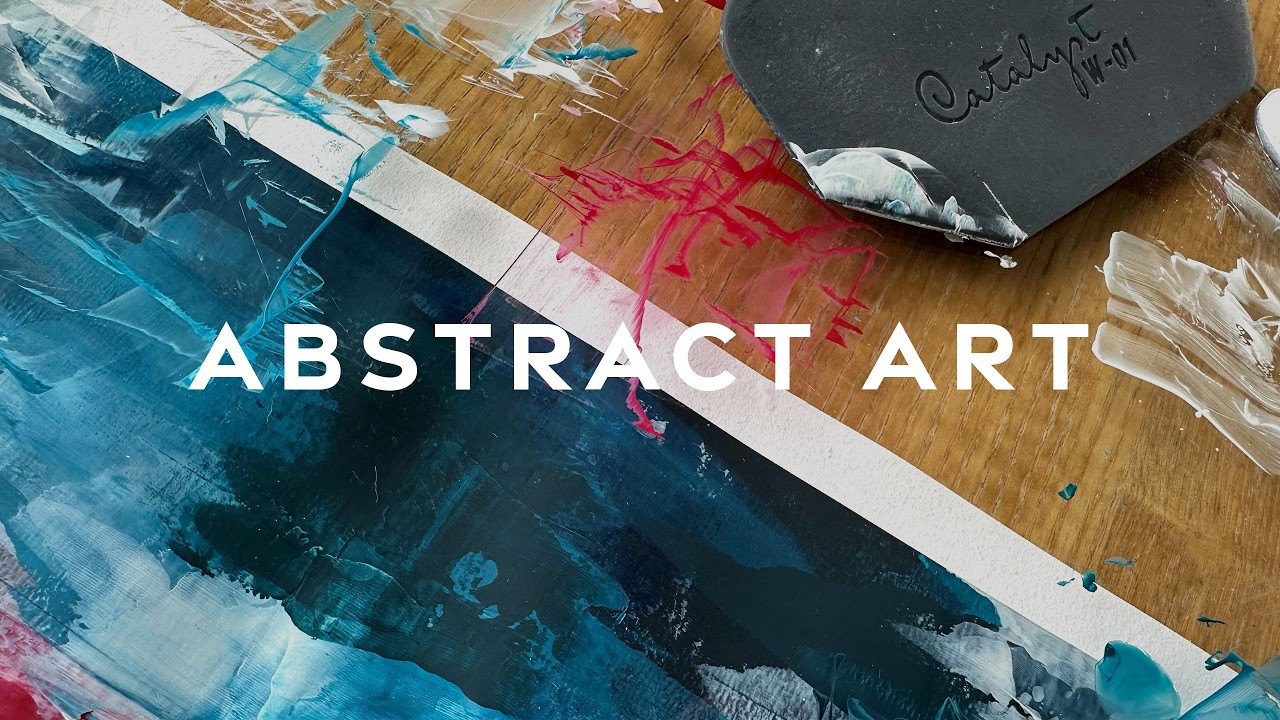 Abstract A3 Painting Time Lapse - Blues & Pinks - YouTube