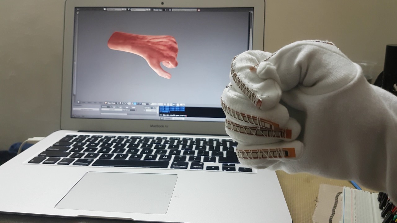 Blender Rigged Hand Motion using Arduino and Flex Sensors - YouTube