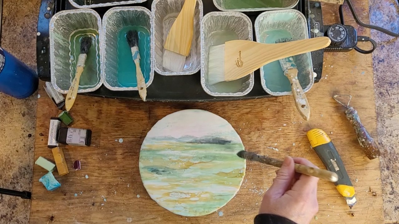 Encaustic painting! Painting with beeswax and fire - YouTube