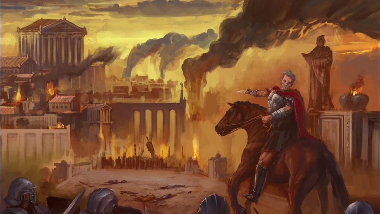 Ambient music playing in the background but Julius Caesar is entering ...