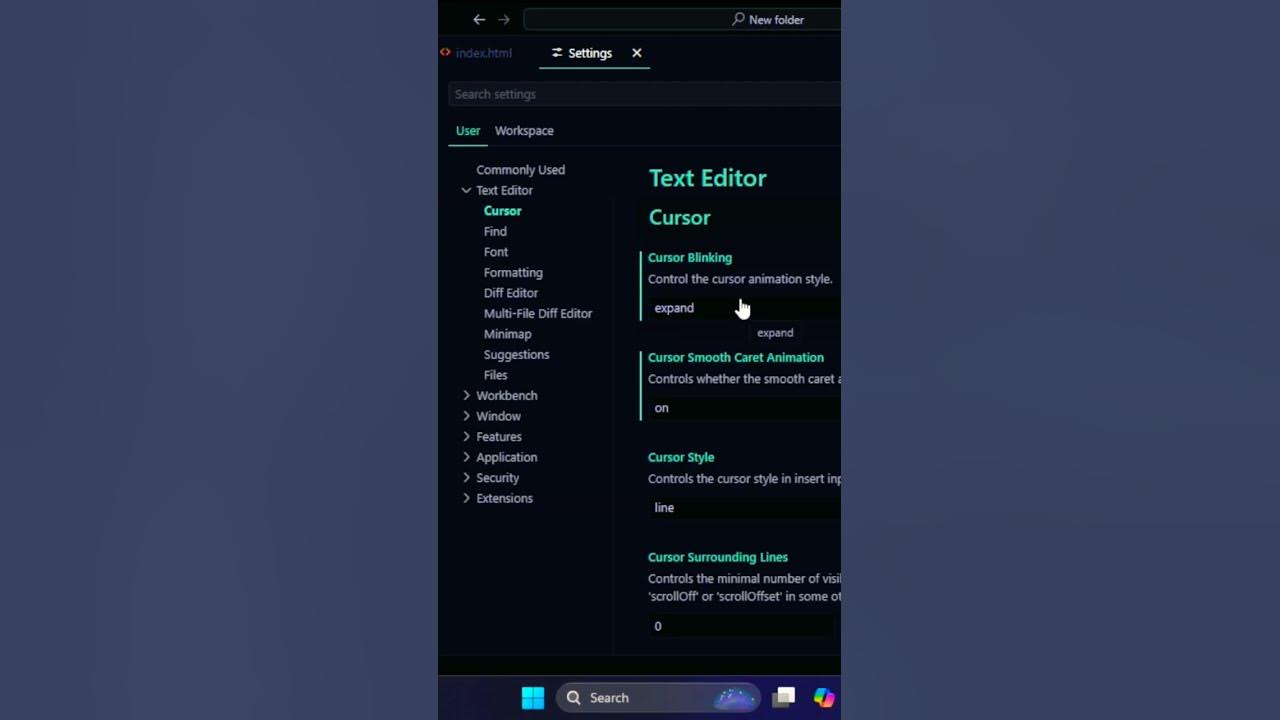 Vs code animated cursor 🔥 || Vs code smooth cursor 🔥|| #shorts #viral #ytshorts #vscode # ...